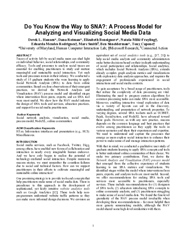 (PDF) Do You Know the Way to SNA?: A Process Model for Analyzing and ...