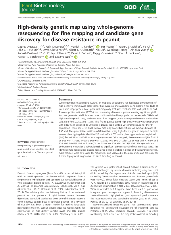(PDF) High-density genetic map using whole-genome re-sequencing for ...