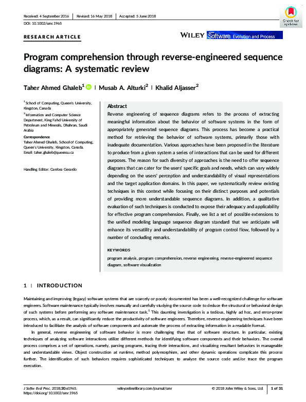 (PDF) Program comprehension through reverse-engineered sequence ...