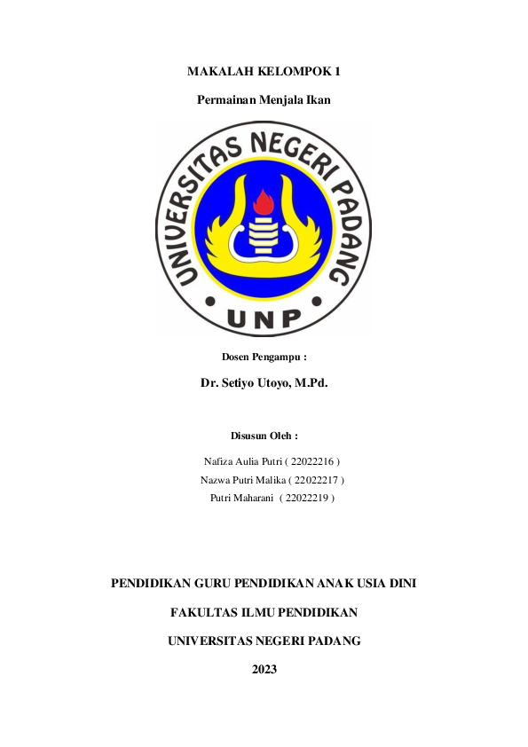 (PDF) Makalah Permainan Menjala Ikan Kelompok