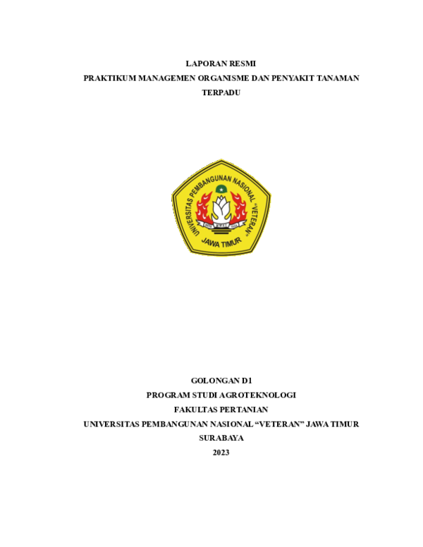 (PDF) Laporan Resmi Praktikum MOPTT Golongan D1 Fakultas Pertanian UPN ...
