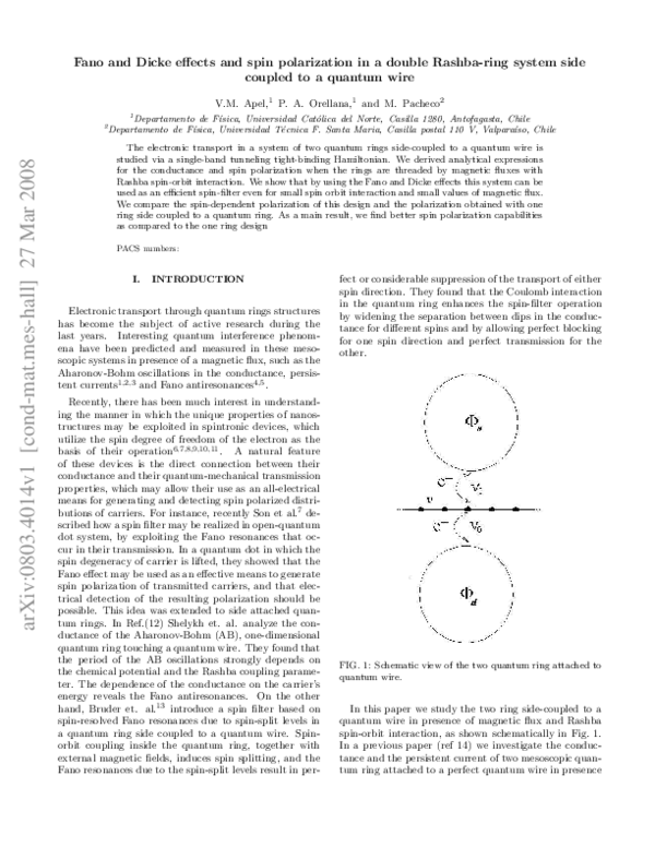 (PDF) Fano and Dicke effects and spin polarization in a double Rashba ...