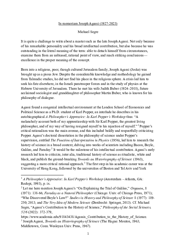 (PDF) Agassi in memoriam