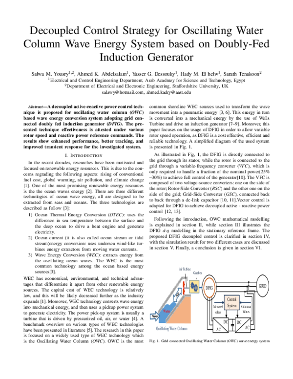 (PDF) Decoupled control strategy for oscillating water column wave energy system based on doubly ...