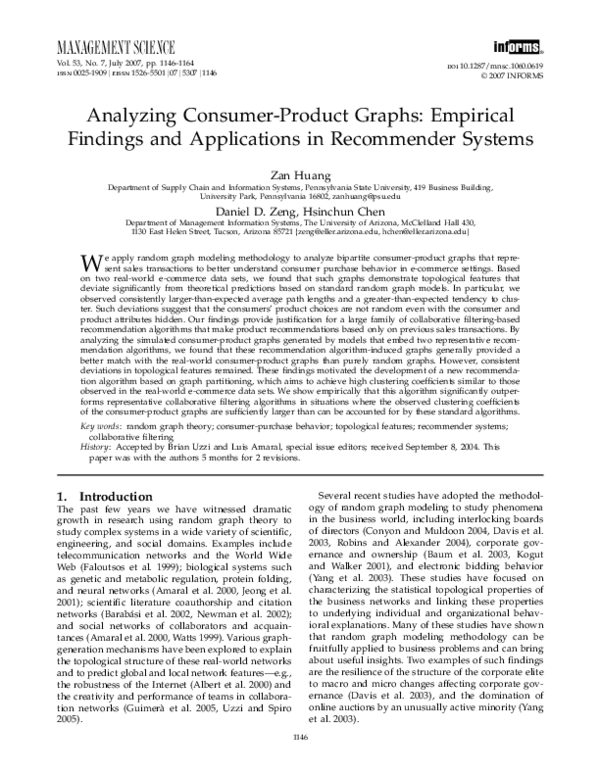 (PDF) Analyzing Consumer-Product Graphs: Empirical Findings and ...