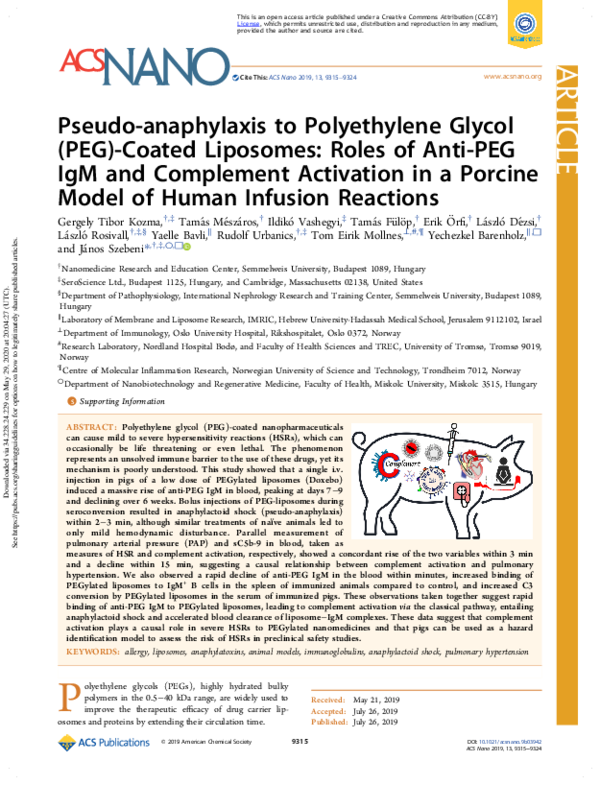 (PDF) Pseudo-anaphylaxis to Polyethylene Glycol (PEG)-Coated Liposomes ...
