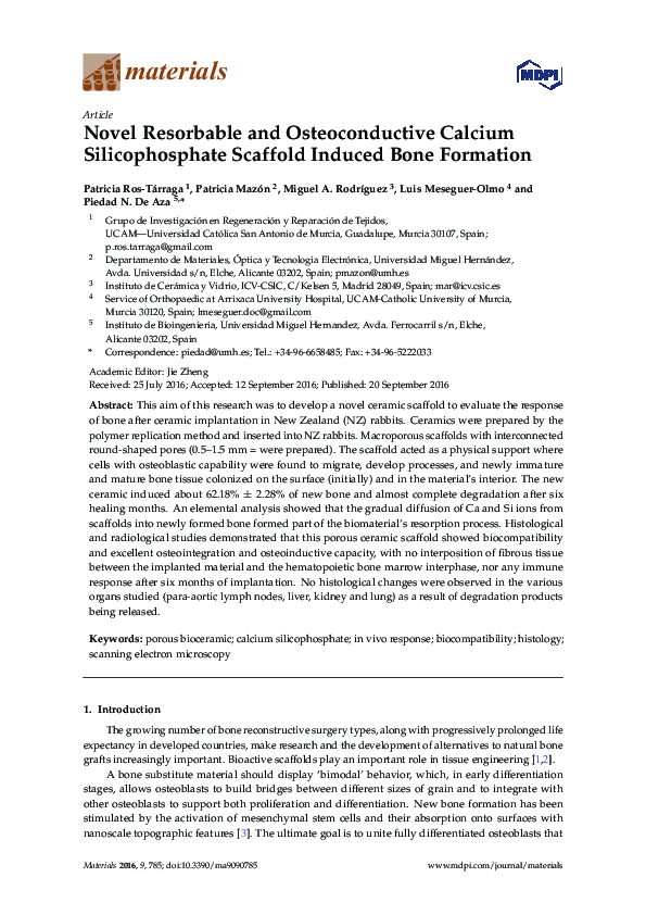 (PDF) Novel Resorbable and Osteoconductive Calcium Silicophosphate ...
