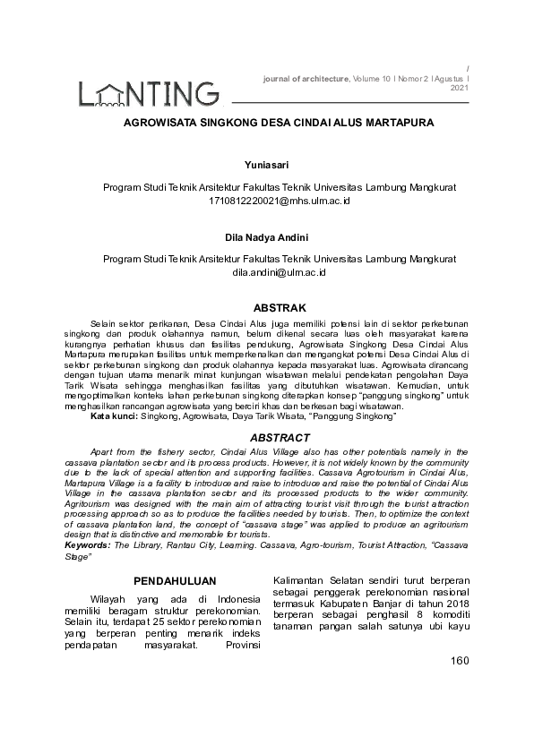 (PDF) Agrowisata Singkong Desa Cindai Alus Martapura