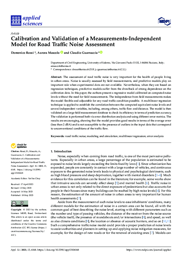 Pdf Calibration And Validation Of A Measurements Independent Model