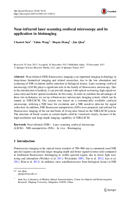 (PDF) Near-infrared laser scanning confocal microscopy and its ...