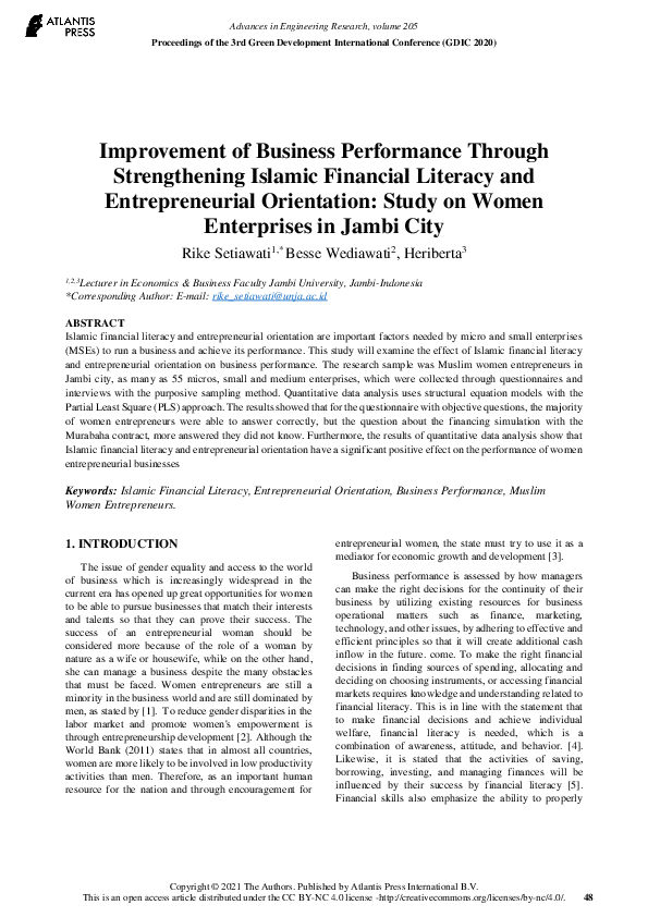 (PDF) Improvement of Business Performance Through Strengthening Islamic Financial Literacy and ...