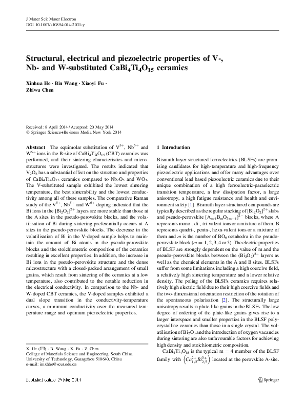 (PDF) Structural, electrical and piezoelectric properties of LiNbO3 ...
