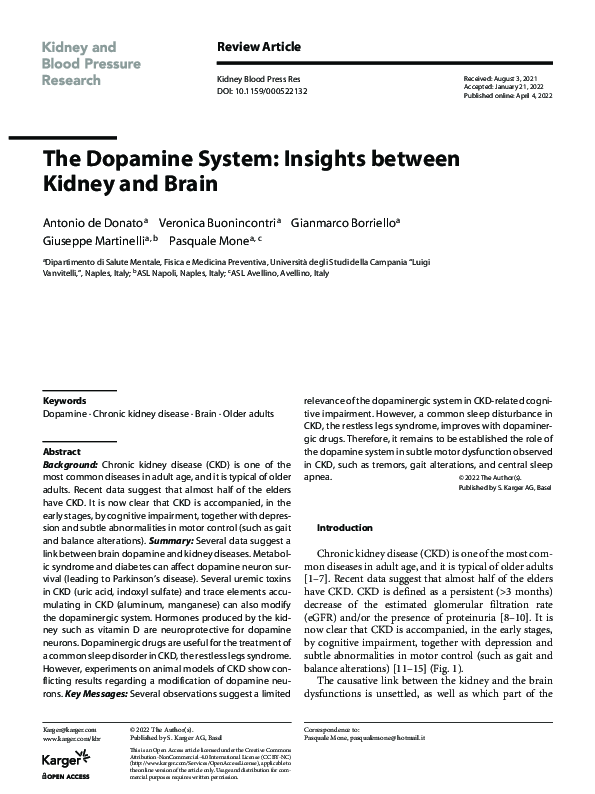 (PDF) The Dopamine System: Insights between Kidney and Brain