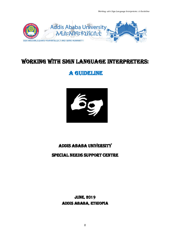 (PDF) AAU Guideline to work with Sign Language Interpreters Final