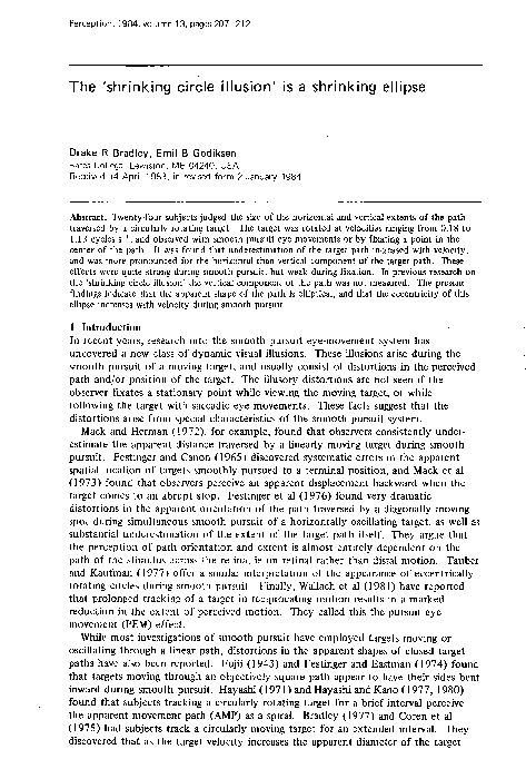 (PDF) The 'shrinking circle illusion' is a shrinking ellipse
