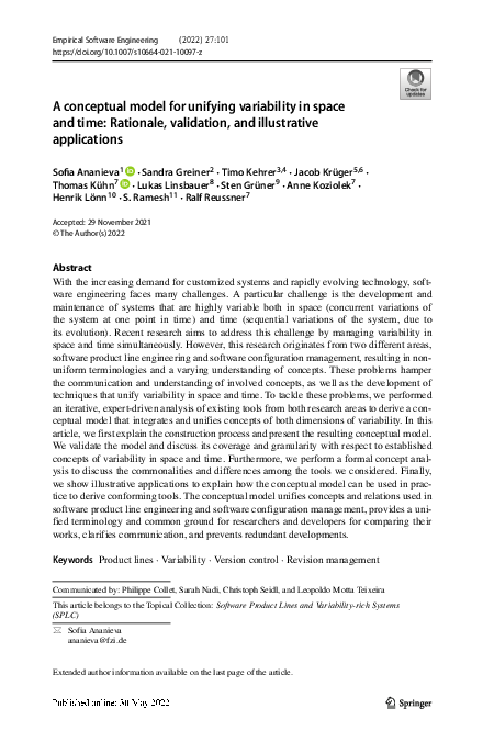 (PDF) A conceptual model for unifying variability in space and time: Rationale, validation, and ...
