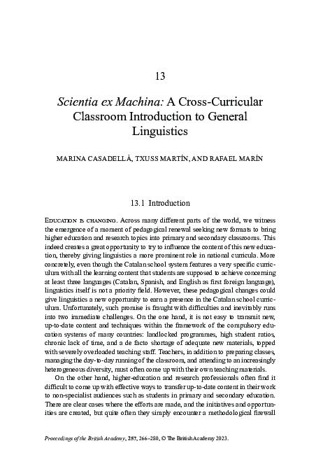 (PDF) Scientia ex Machina: A Cross-Curricular Classroom Introduction to ...