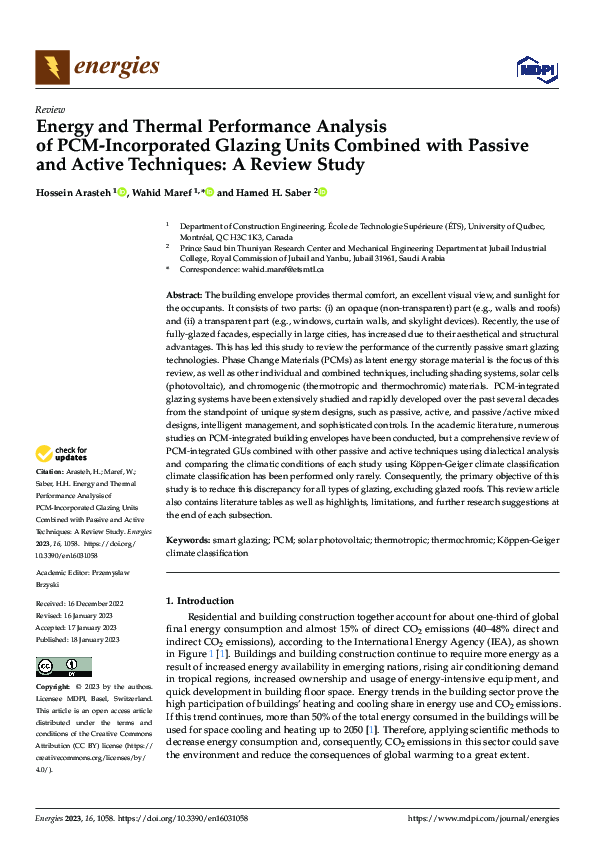 (PDF) Energy and Thermal Performance Analysis of PCM-Incorporated ...