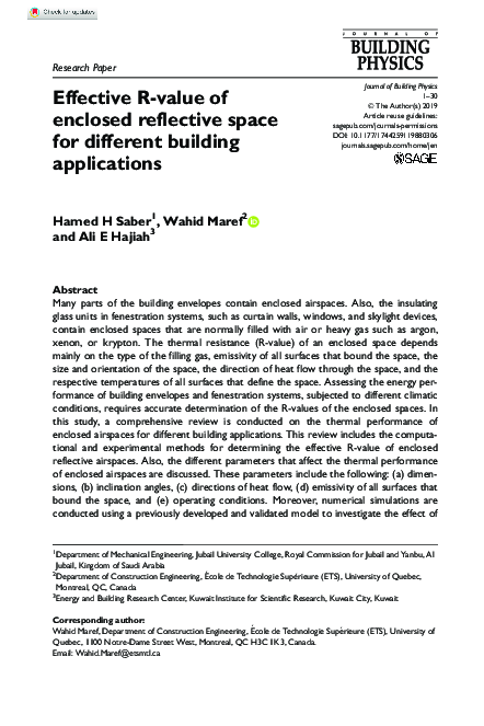 (PDF) Effective R-value of enclosed reflective space for different ...