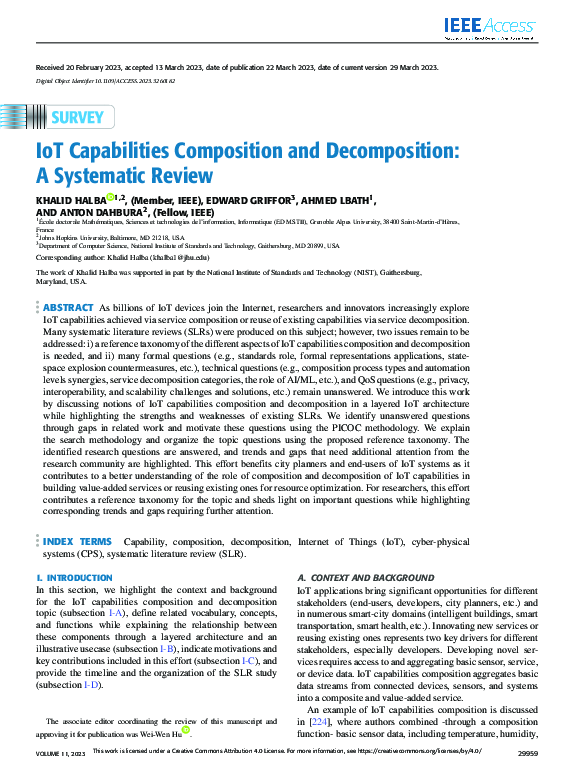 (PDF) Taxonomy of IoT Capabilities Composition & Decomposition