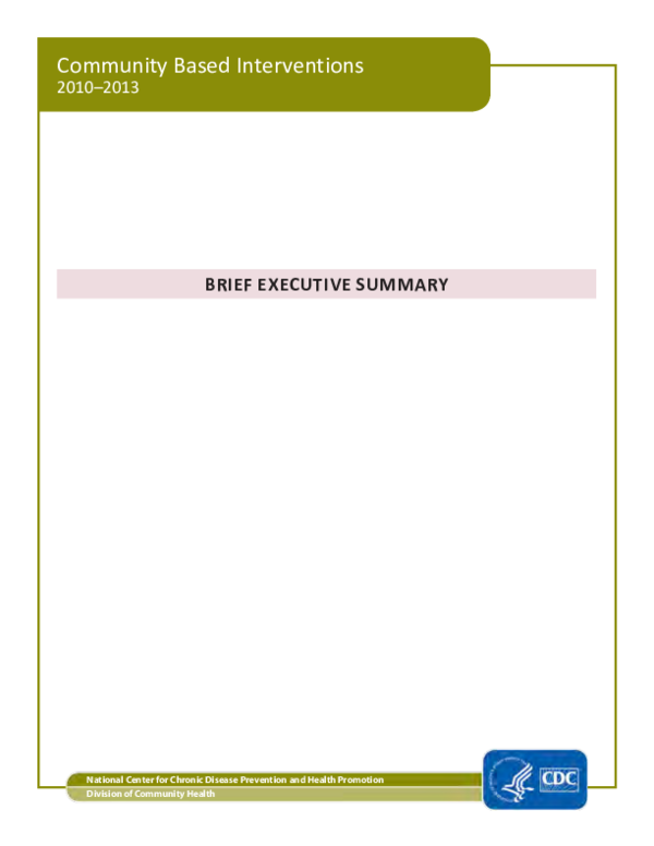 (PDF) Community-Based interventions