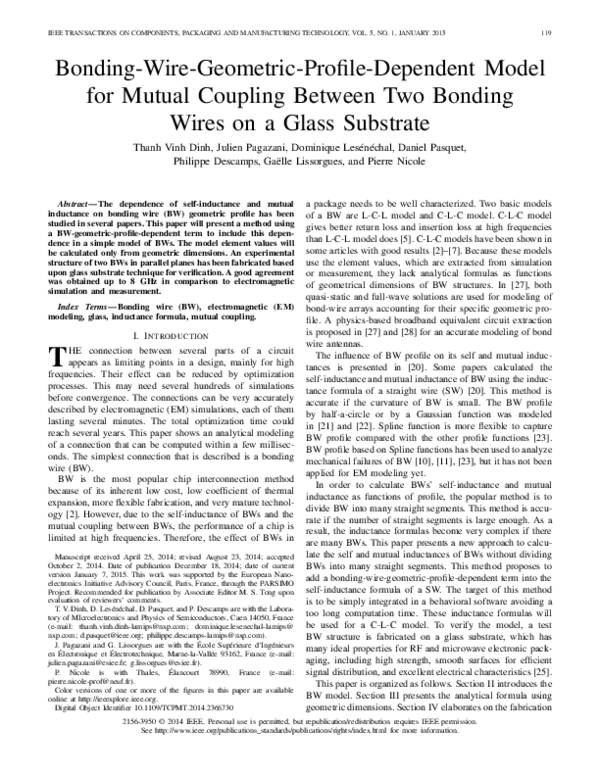 (PDF) Bonding-Wire-Geometric-Profile-Dependent Model for Mutual Coupling Between Two Bonding ...