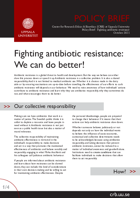 (PDF) Policy brief: Fighting antibiotic resistance