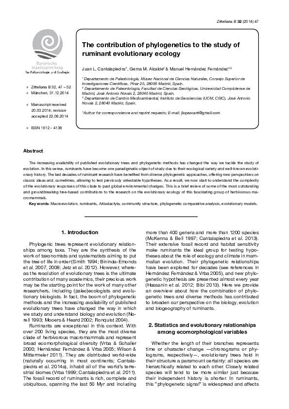 (PDF) The contribution of phylogenetics to the study of ruminant ...