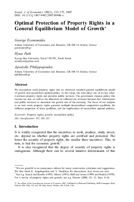 (PDF) Optimal Protection of Property Rights in a General Equilibrium ...