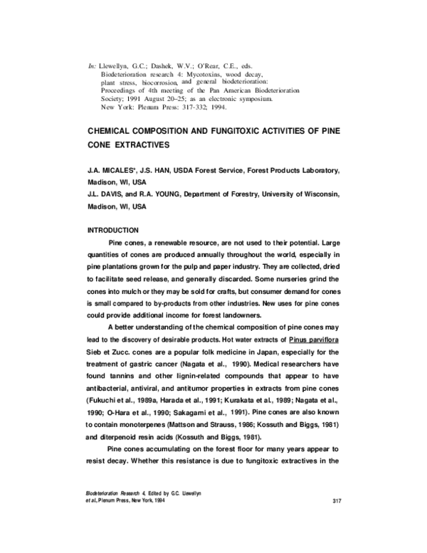(PDF) Chemical Composition and Fungitoxic Activities of Pine Cone ...
