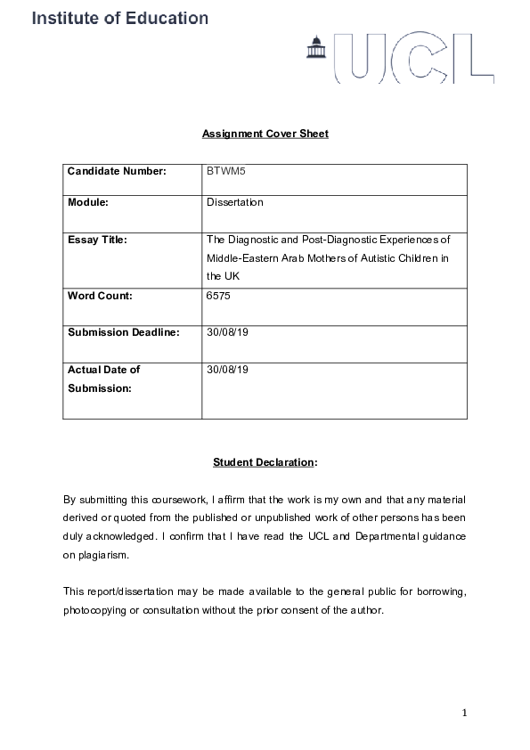 (DOC) The Diagnostic and Post-Diagnostic Experiences of Middle-Eastern ...