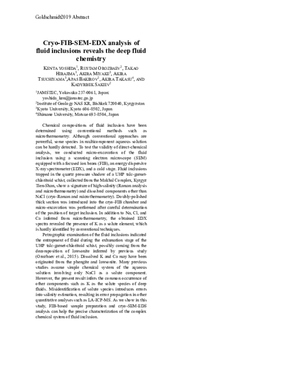 (PDF) Cryo-FIB-SEM-EDX analysis of fluid inclusions reveals the deep ...
