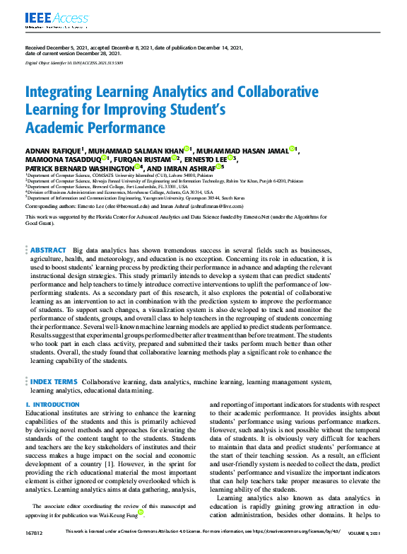 (PDF) Integrating Learning Analytics and Collaborative Learning for Improving Student’s Academic ...