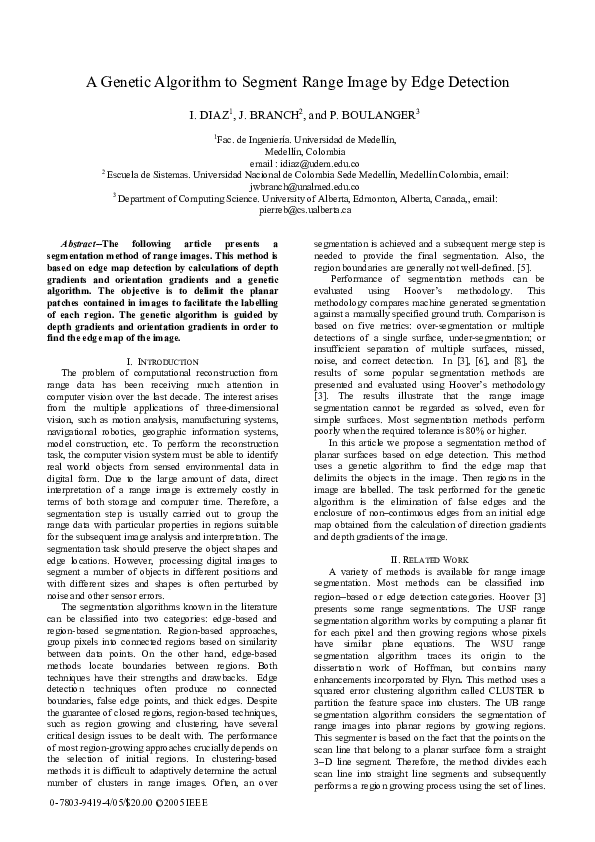A Genetic Algorithm to Segment Range Image by Edge Detection