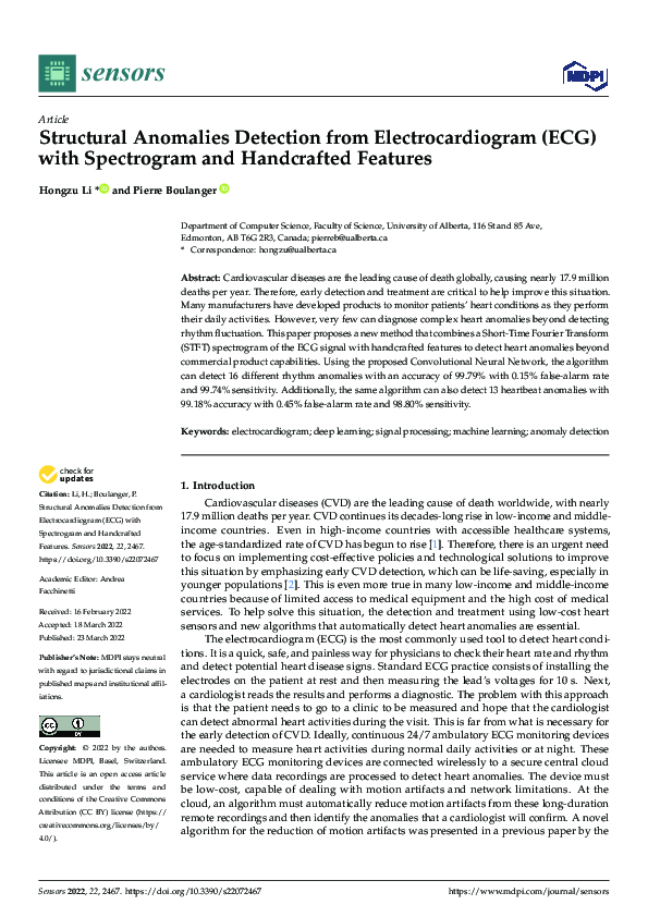 (PDF) Structural Anomalies Detection from Electrocardiogram (ECG) with ...