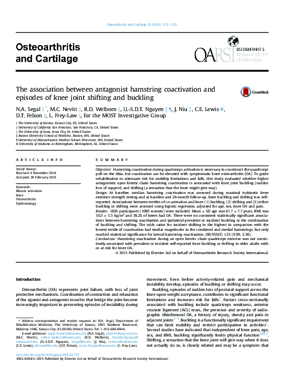 (PDF) The association between antagonist hamstring coactivation and ...