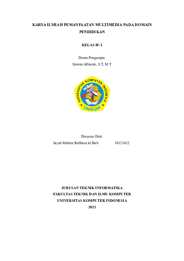 (PDF) PERAN DAN MANFAAT MULTIMEDIA PADA DOMAIN PENDIDIKAN