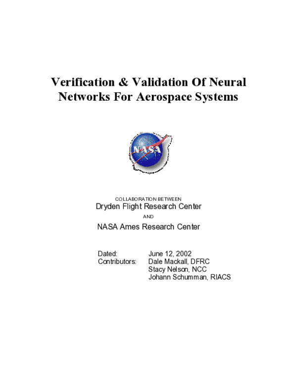 (PDF) Verification and validation of neural networks: a sampling of research in progress