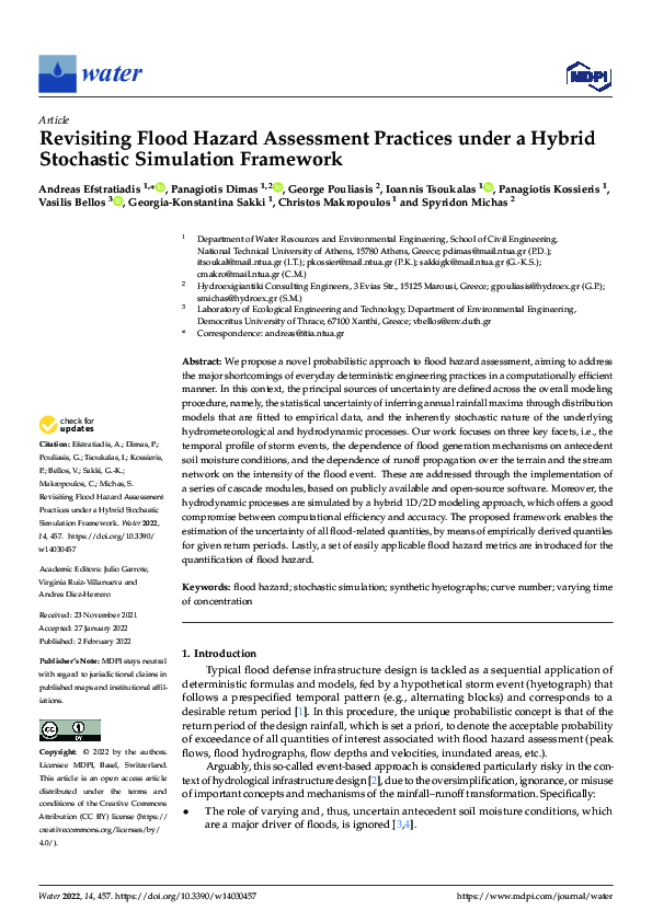 (PDF) Revisiting Flood Hazard Assessment Practices under a Hybrid Stochastic Simulation Framework