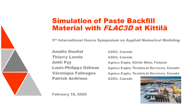 (PDF) Simulation of paste backfill material with FLAC3D at Kittilä