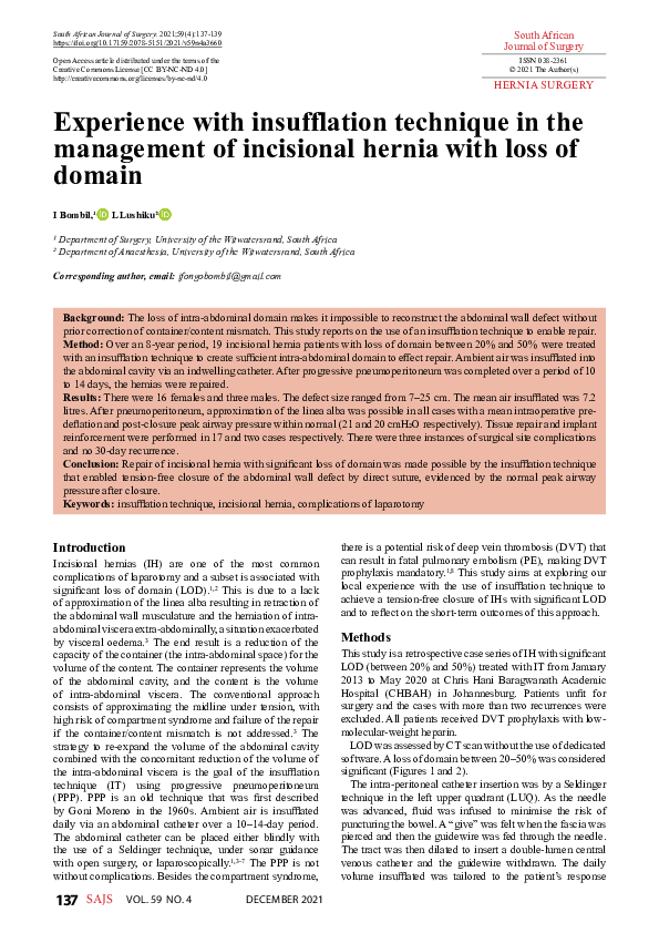 (PDF) Experience with insufflation technique in the management of ...
