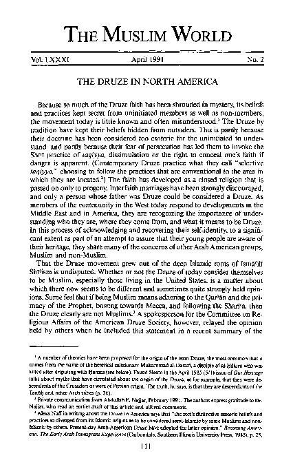 (PDF) The Druze in North America