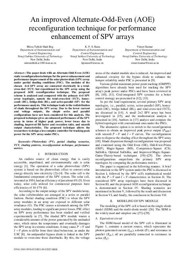 (PDF) An improved Alternate-Odd-Even (AOE) reconfiguration technique for performance enhancement ...