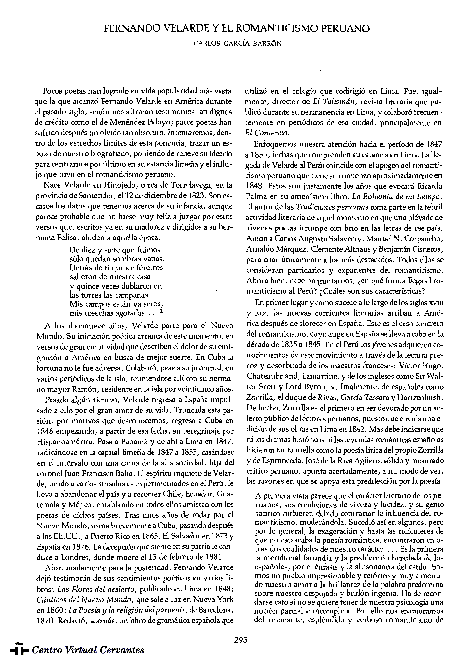 (PDF) Fernando Velarde y el romanticismo peruano