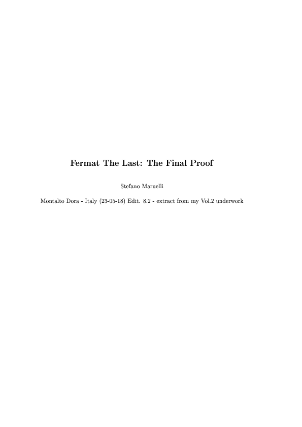 (PDF) Fermat The Last: The Final Proof