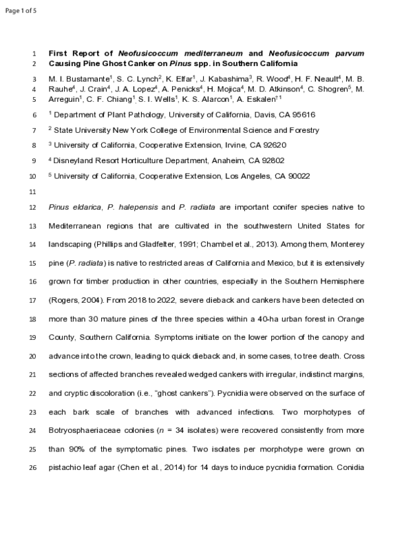 (PDF) First Report of Neofusicoccum mediterraneum and Neofusicoccum ...