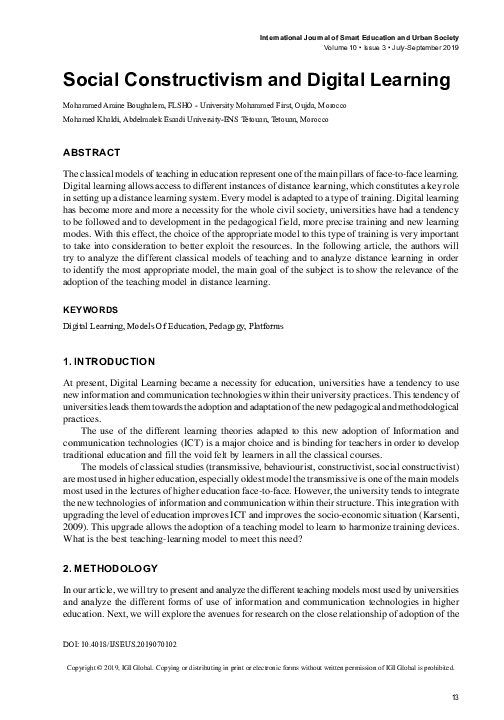 (PDF) Social Constructivism and Digital Learning