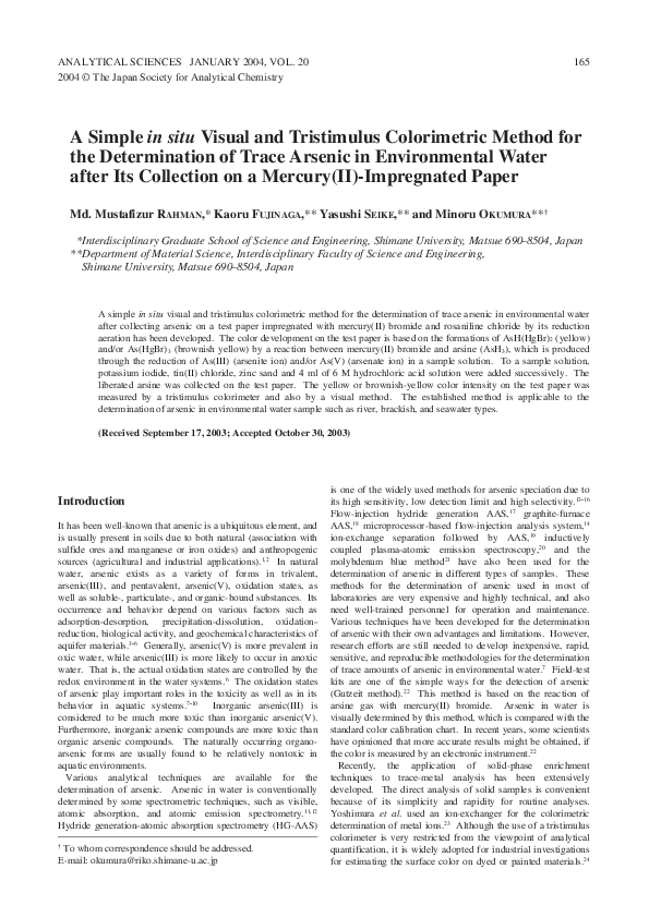 (PDF) A Simple in situ Visual and Tristimulus Colorimetric Method for ...