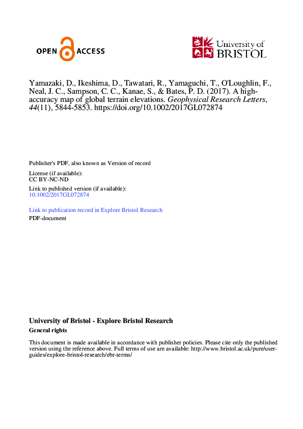 (PDF) A high-accuracy map of global terrain elevations