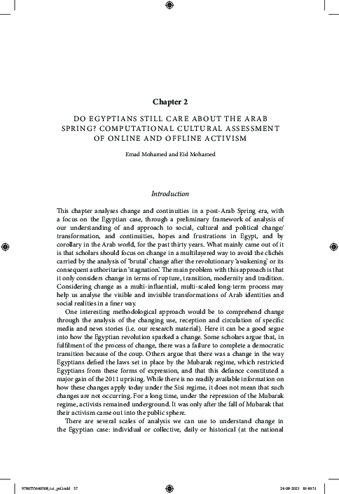 (PDF) Do Egyptians Still Care about the Arab Spring? Computational ...